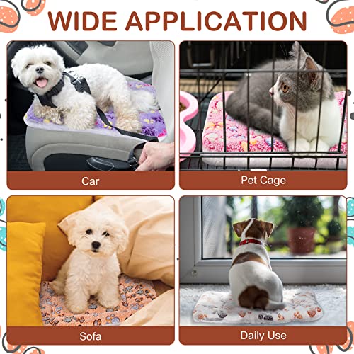 Haull 4 Pcs Waterproof Guinea Pig Bedding Winter Guinea Pig Plush Cage Liners Soft Dog Cat Bed Mat Reversible Cozy Animal Pee Pad Hamster Bed Mat Washable for Bunny (Paw,13 x 18.5 Inch)