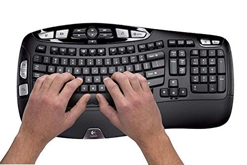 Logitech MK550 Wireless Wave K350 Keyboard and Mouse Combo — Includes Keyboard and Mouse, Long Battery Life, Ergonomic Wave Design with Wireless Mouse (with Mouse)