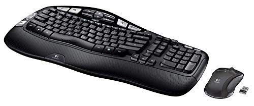 Logitech MK550 Wireless Wave K350 Keyboard and Mouse Combo — Includes Keyboard and Mouse, Long Battery Life, Ergonomic Wave Design with Wireless Mouse (with Mouse)