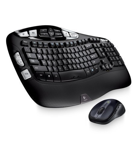 Logitech MK550 Wireless Wave K350 Keyboard and Mouse Combo — Includes Keyboard and Mouse, Long Battery Life, Ergonomic Wave Design with Wireless Mouse (with Mouse)