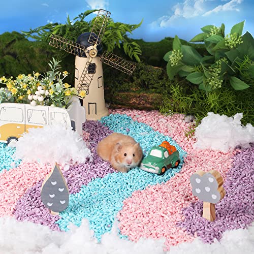 BUCATSTATE Paper Litter for Small Animals 1KG/2.2LBS, Absorbent Hamster Bedding Guinea Pig Rabbit Pellets Odor Control Dust Free for Reptile, Birds (Blue)