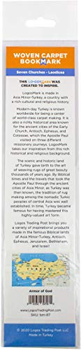 Armor of God, Woven Fabric Christian Bookmark, Silky Soft Ephesians 6:11-12 Flexible Bookmarker for Novels Books and Bibles, Traditional Turkish Woven Design, Memory Verse Gift