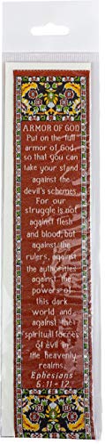 Armor of God, Woven Fabric Christian Bookmark, Silky Soft Ephesians 6:11-12 Flexible Bookmarker for Novels Books and Bibles, Traditional Turkish Woven Design, Memory Verse Gift