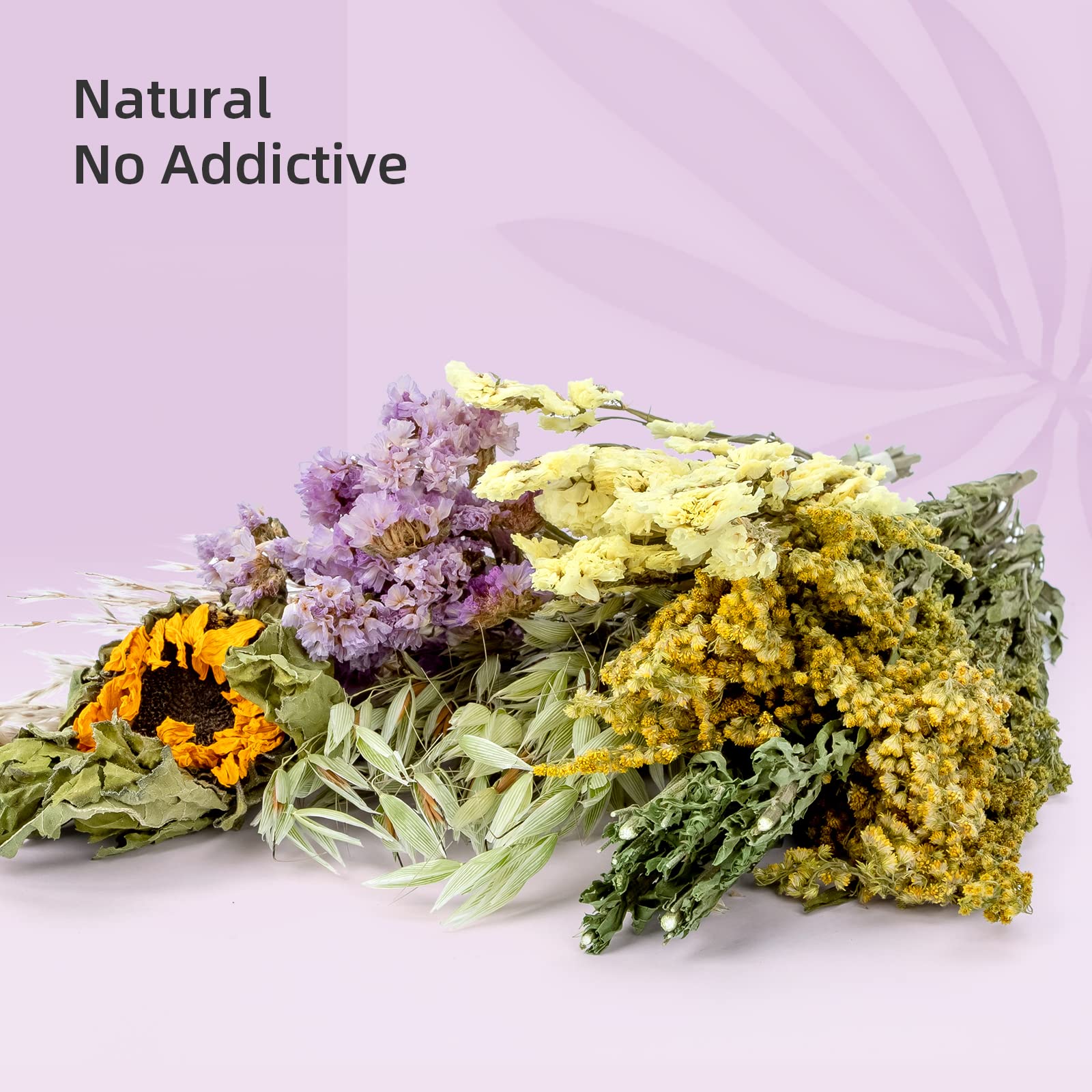 Niteangel Natural Flower & Herb Bedding Habitat Decor - for Hamsters Gerbils Mice Lemming Degus or Other Small Pets (Harvest Wind - Flower Version)