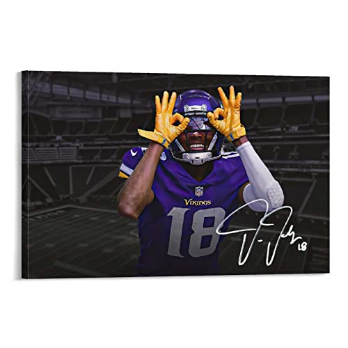 DANIMAMA Sports Star Justin Jefferson Signed Poster Painting Canvas Wall Art 08x12inch(20x30cm)