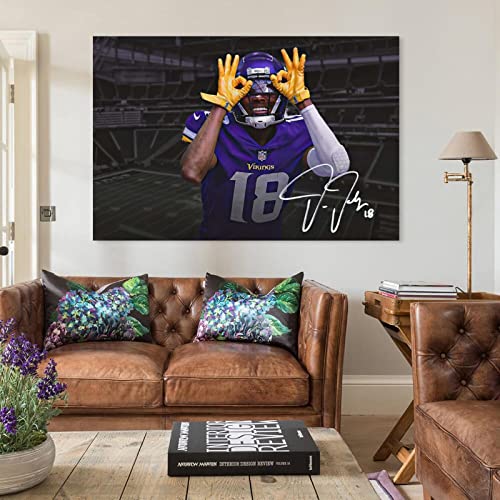 DANIMAMA Sports Star Justin Jefferson Signed Poster Painting Canvas Wall Art 08x12inch(20x30cm)