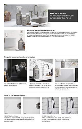 Kohler K-EC23723-NA Faucet Cleaner, Kitchen and Bathroom Cleaner, 28 FL Oz