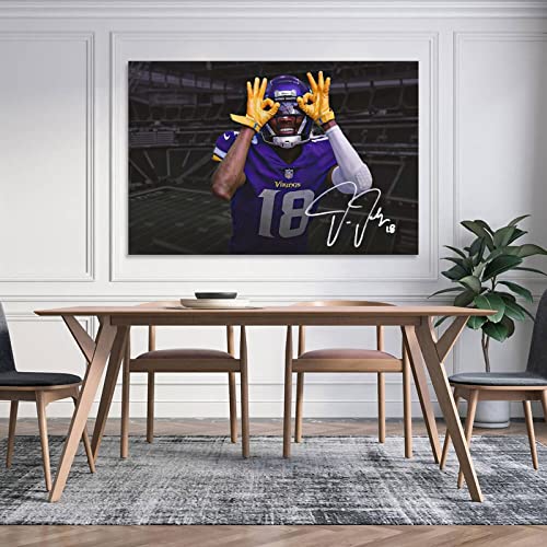 DANIMAMA Sports Star Justin Jefferson Signed Poster Painting Canvas Wall Art 08x12inch(20x30cm)