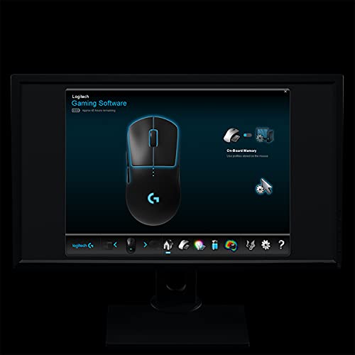 Logitech G PRO Wireless Gaming Mouse, Hero 16K Sensor, 16,000 DPI, RGB, Ultra Lightweight, 4 to 8 Programmable Buttons, Long Battery Life, On-Board Memory, Built for Esport, PC / Mac - Black