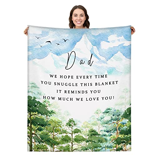 Dad Blanket Gifts from Daughter, Blankets for Dad from Son, Birthday Gifts for Dad, Flannel Soft Fleece Bed Blanket 50x60in