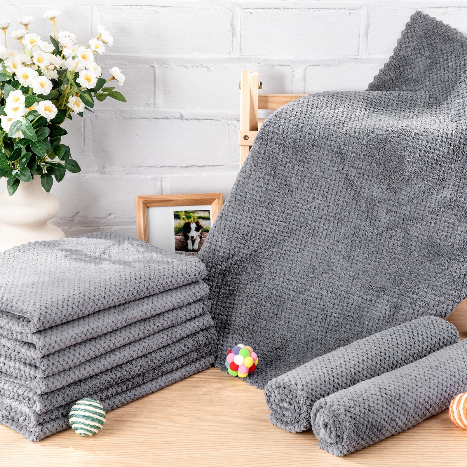 VitalCozy 10 Pcs Guinea Pig Pee Pads Mats for Cage Rat Bedding Blanket for Guinea Pigs Controlling Absorbent Waterproof Pee Pads for Rabbits, Hamster and Other Small Animals(18 x 24 Inch,Gray)