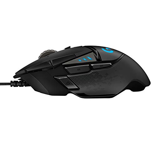 Logitech G502 Hero High Performance Wired Gaming Mouse, 25K Sensor, 25,600 DPI, RGB, Adjustable Weights, 11 Programmable Buttons, On-Board Memory, PC/Mac - Black