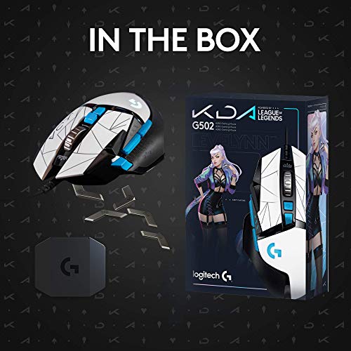 Logitech G502 Hero K/DA High Performance Gaming Mouse - Hero 25K Sensor, 16.8 Million Color LIGHTSYNC RGB, 11 Programmable Buttons, On-Board Memory - Official League of Legends KDA Gaming Gear