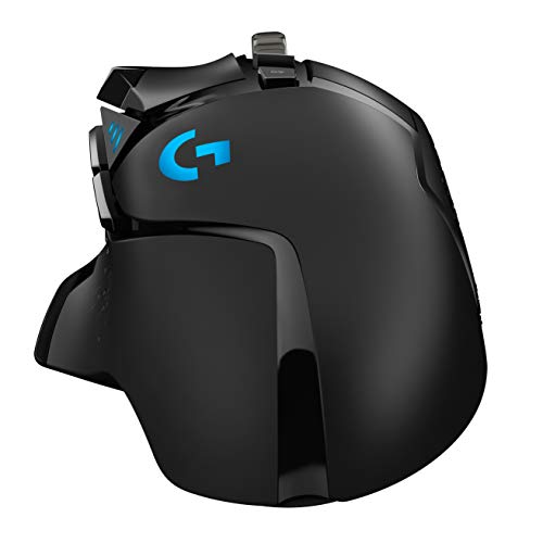 Logitech G502 Hero High Performance Wired Gaming Mouse, 25K Sensor, 25,600 DPI, RGB, Adjustable Weights, 11 Programmable Buttons, On-Board Memory, PC/Mac - Black