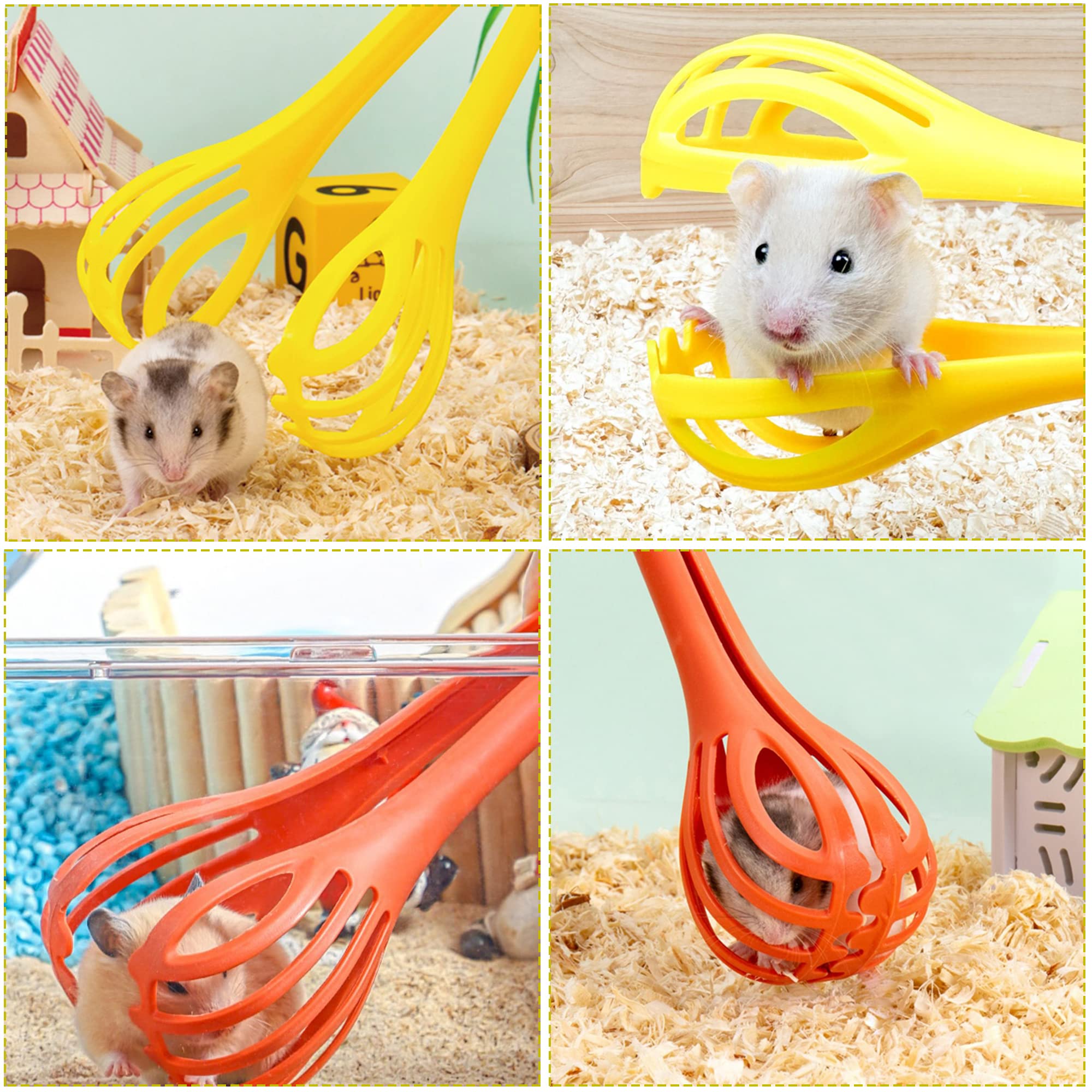 KUNBEIEN Hamster Clip, Quick Capture of Hamsters, Hamster Clamp Tool, Safe and Easy Way to Handle Bad-Tempered Hamsters, Suitable for Hamsters, Guinea Pigs, Dutch Rabbits(Orange)