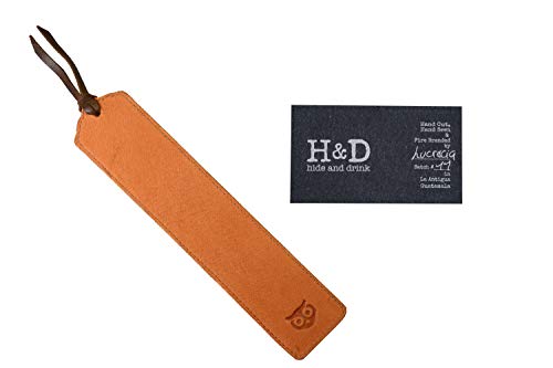 Hide & Drink, Deluxe Leather Bookmark, (7.5 in.) Long (2 Pack), Classic Bookmark, Stitched Bookmark, Handmade Includes 101 Year Warranty :: Bourbon Brown