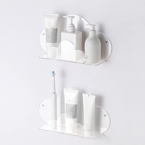 Zerodeko Clear Acrylic Cloud Shelves Wall Mounted Could Shape Wall Shelf Porch Entryway Floating Shelves Bookshelf Rack Wall Decoration (Transparent)