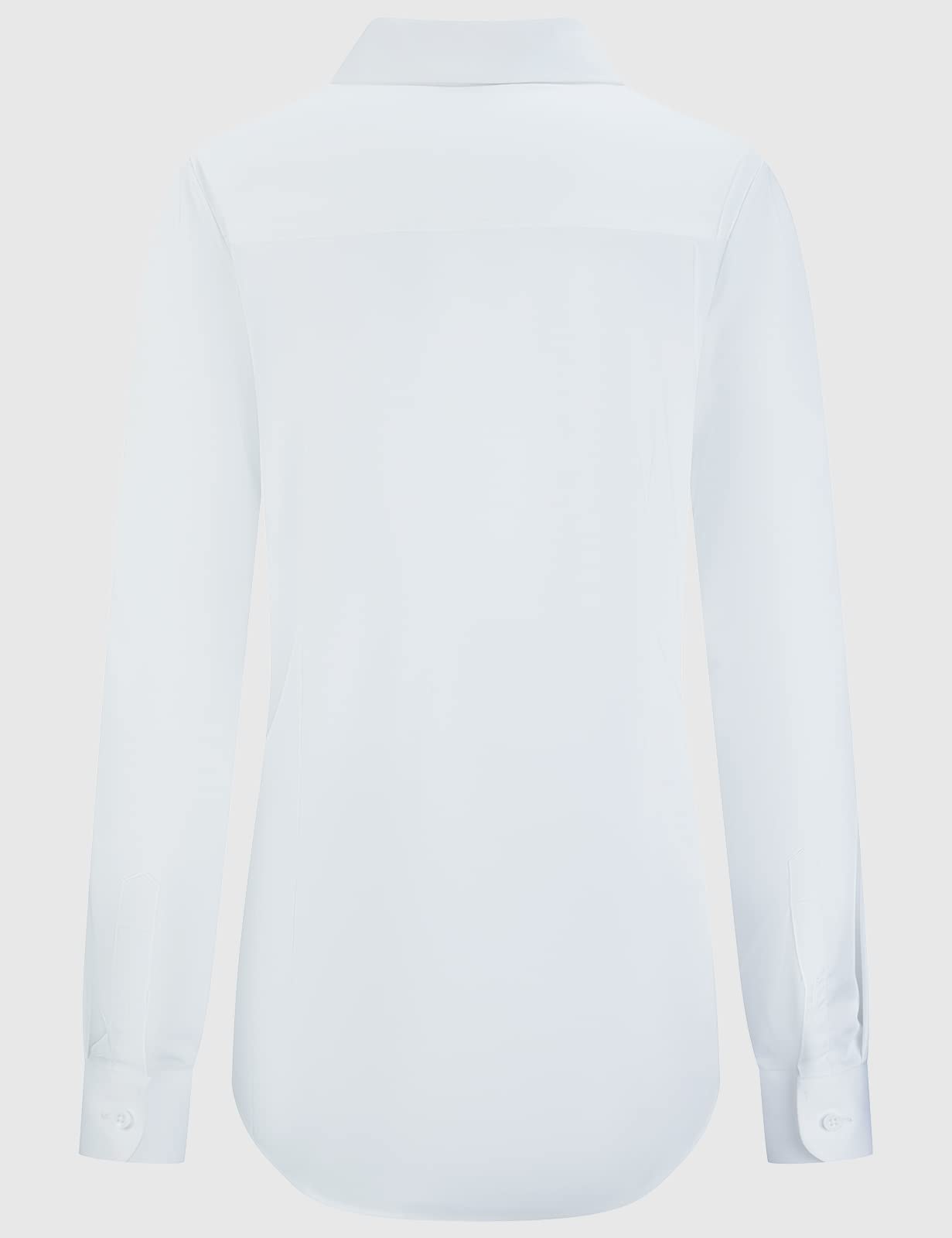 Tapata Women's Classic Button-Down Blouse Formal Work Dress Fitted Shirts Collared Long Sleeve Business Top, White, Large