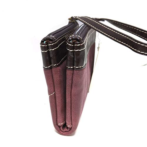 Chala Handbags Paw Prints Convertible Backpack Purse and Double Fold Wallet Bundle- Dog Lovers, Burgundycolor