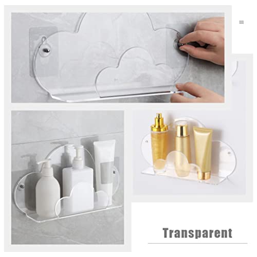 Zerodeko Clear Acrylic Cloud Shelves Wall Mounted Could Shape Wall Shelf Porch Entryway Floating Shelves Bookshelf Rack Wall Decoration (Transparent)