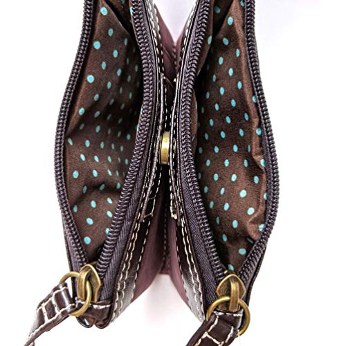Chala Handbags Paw Prints Convertible Backpack Purse and Double Fold Wallet Bundle- Dog Lovers, Burgundycolor