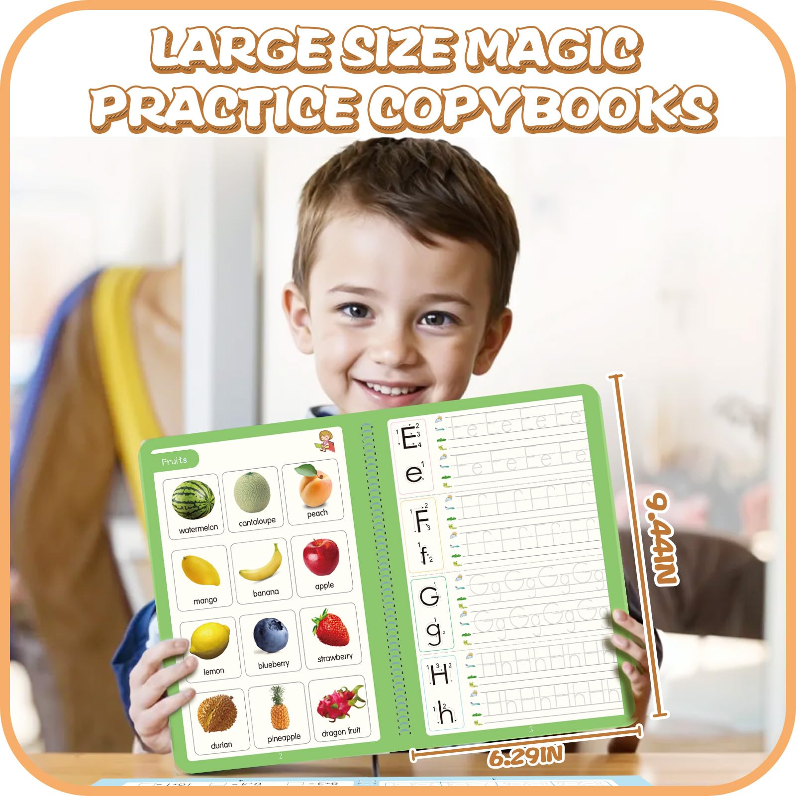 Learn-Journey Magic Practice Copybook for Kids, Reusable Writing Practice Book for Kids, Reusable Copybook Preschool for Kids Age 3-8 Calligraphy(5 Books with Pens)