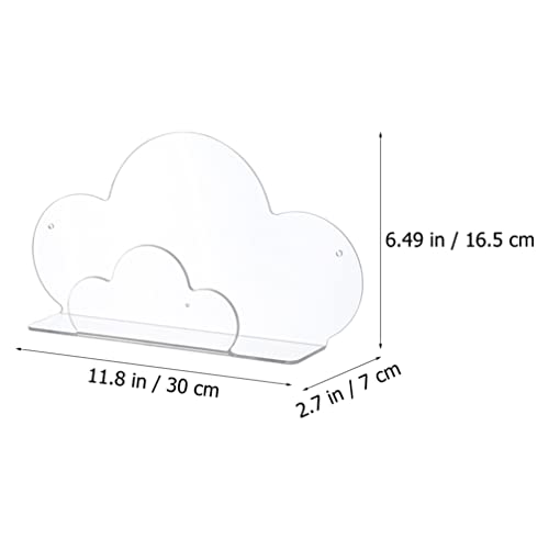 Zerodeko Clear Acrylic Cloud Shelves Wall Mounted Could Shape Wall Shelf Porch Entryway Floating Shelves Bookshelf Rack Wall Decoration (Transparent)
