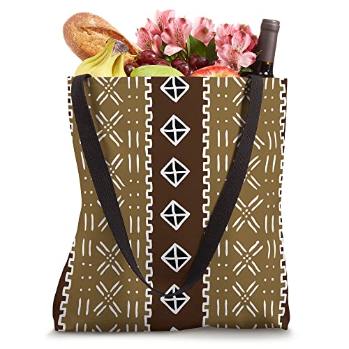 Rustic Brown Modern Mudcloth Print Tote Bag