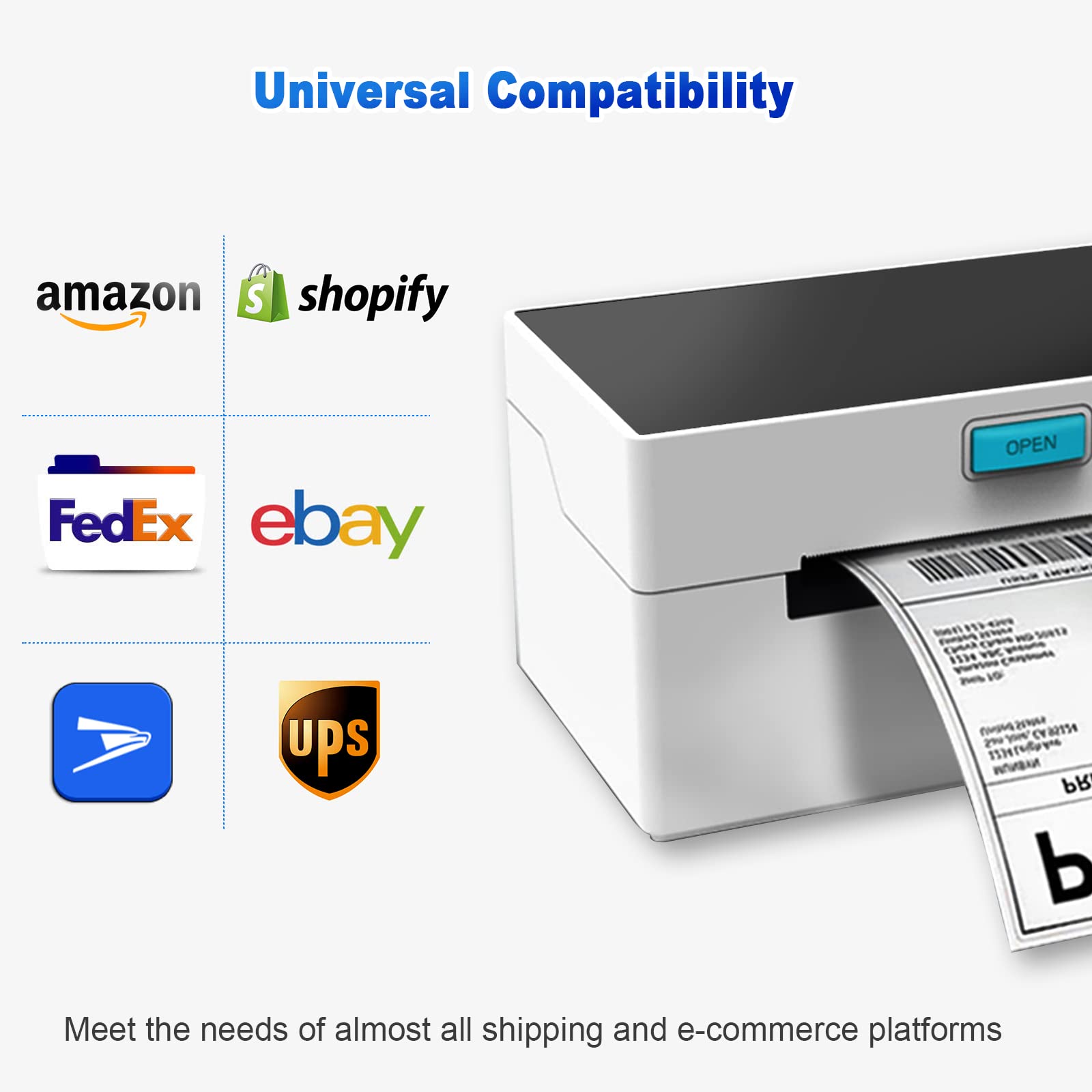 TEROW Printer 9220 Thermal Label Printer 4x6 Shipping Label Printer with 160mm/s High-Speed and Auto Label Detection for Amazon, UPS and Ebay, Support Multiple Systems(with a Label Holder)
