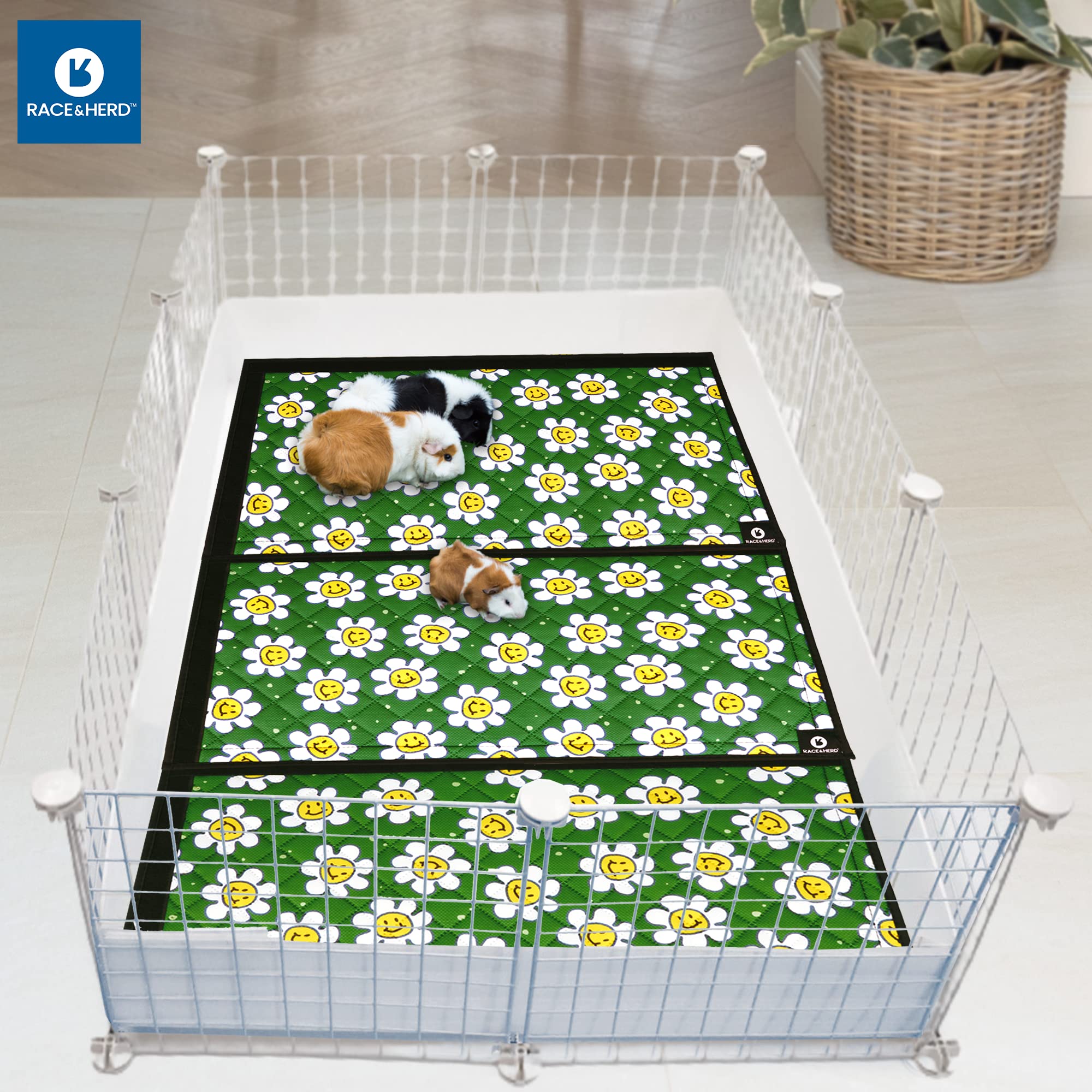 Reusable Guinea Pig Cage Liner Washable Guinea Pig Bedding | Guinea Pig Bedding Odor Control Waterproof Crate Pad | Modular Hamster Bedding 2Pcs Bedding for Guinea Pigs 13.7x25.5 Guinea Pig Pee Pad
