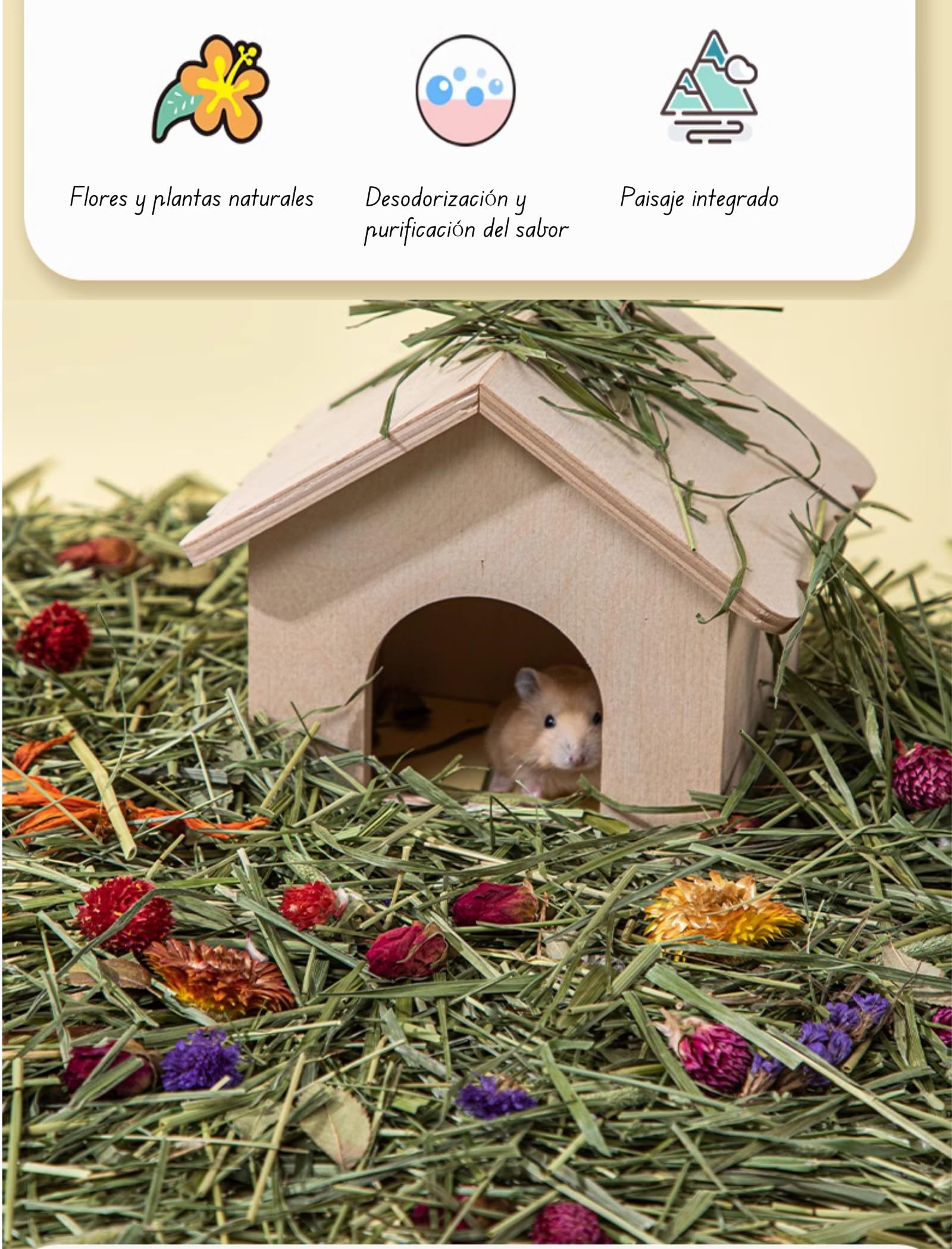 GLOGLOW Small Pet Bedding, Dried Flowers Plants Padding for Squirrels Guinea Pigs Rabbits Chinchillas Hamsters Gerbils(100g) Treats