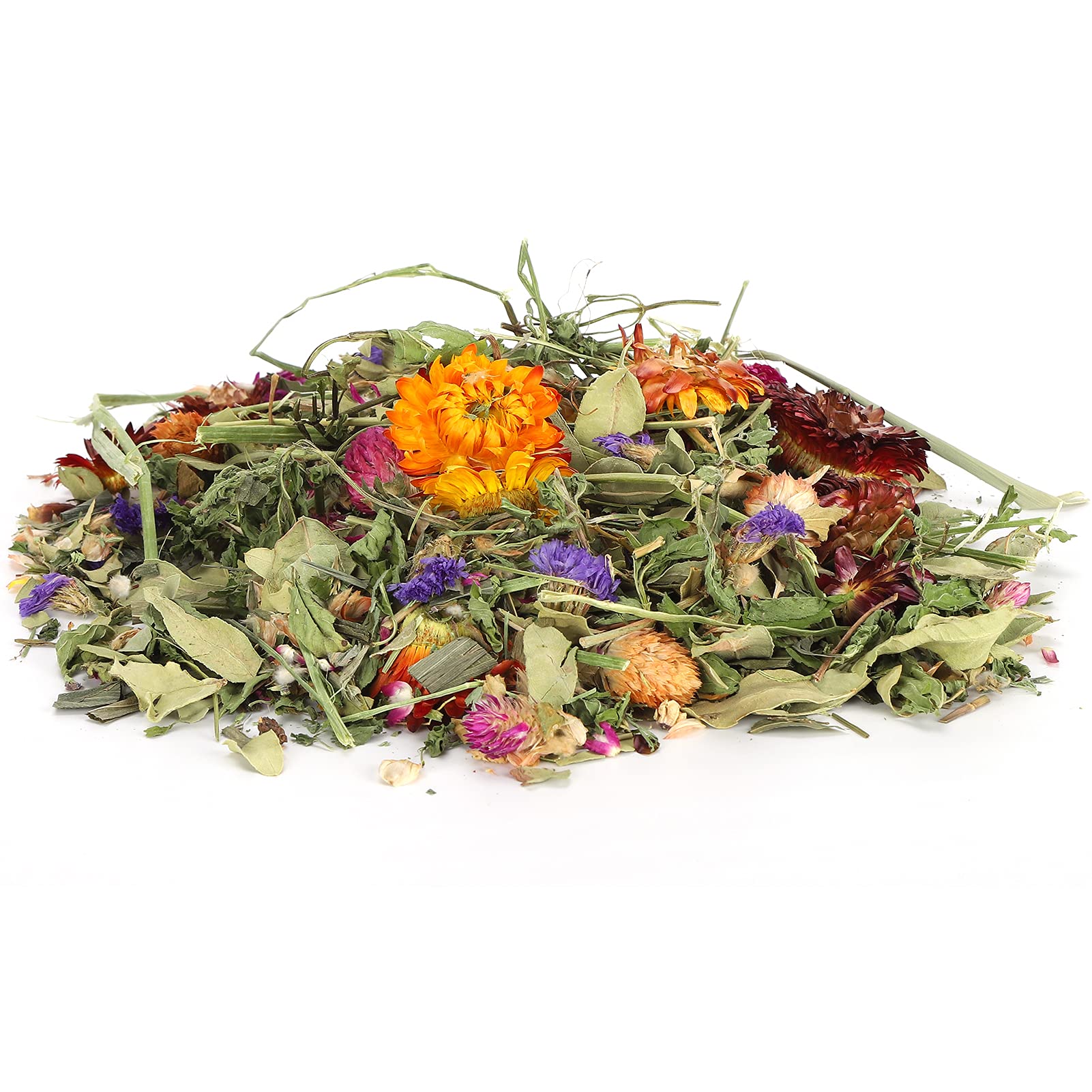 GLOGLOW Small Pet Bedding, Dried Flowers Plants Padding for Squirrels Guinea Pigs Rabbits Chinchillas Hamsters Gerbils(100g) Treats