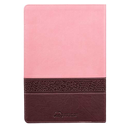 Personalized Bible Custom Text Your Name KJV Large Print Edition Two-Tone Pink/Brown King James Version Bible Custom Made Gift for Baptism Christenings Birthdays Celebrations