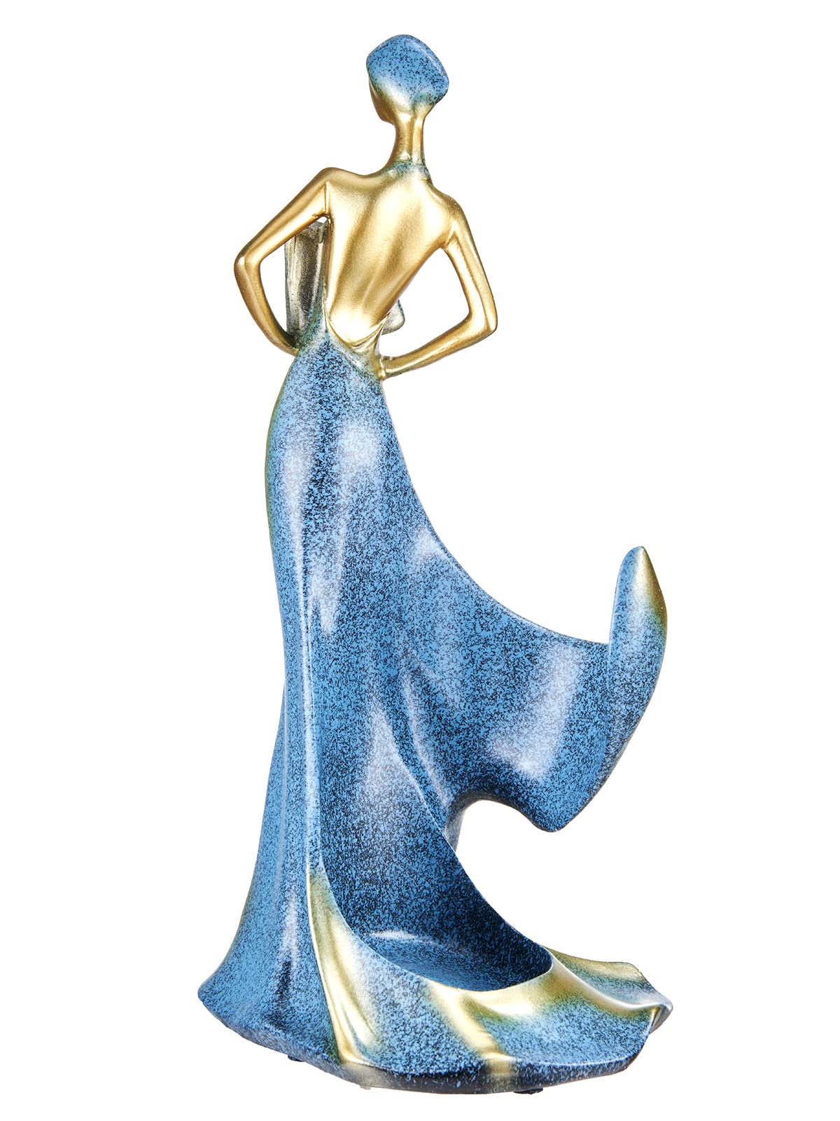 TriBeginner Single Wine Bottle Holder, Beauty Lady Decor Tabletop Wine Rack Storage Organizer Home Decoration Figurines, Blue