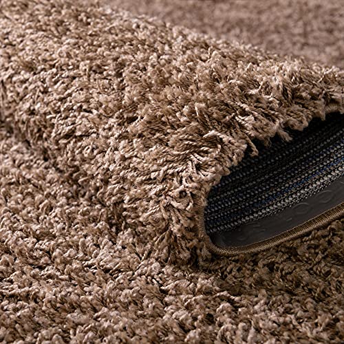 Rugs.com Über Cozy Solid Shag Collection Rug – 5 x 8 Sandy Brown Shag Rug Perfect 5 x 8 Feet