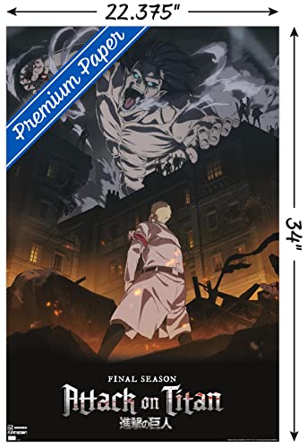 Trends International Attack on Titan: Season 4 - Key Visual 1 Wall Poster, 22.375" x 34", Premium Unframed Version