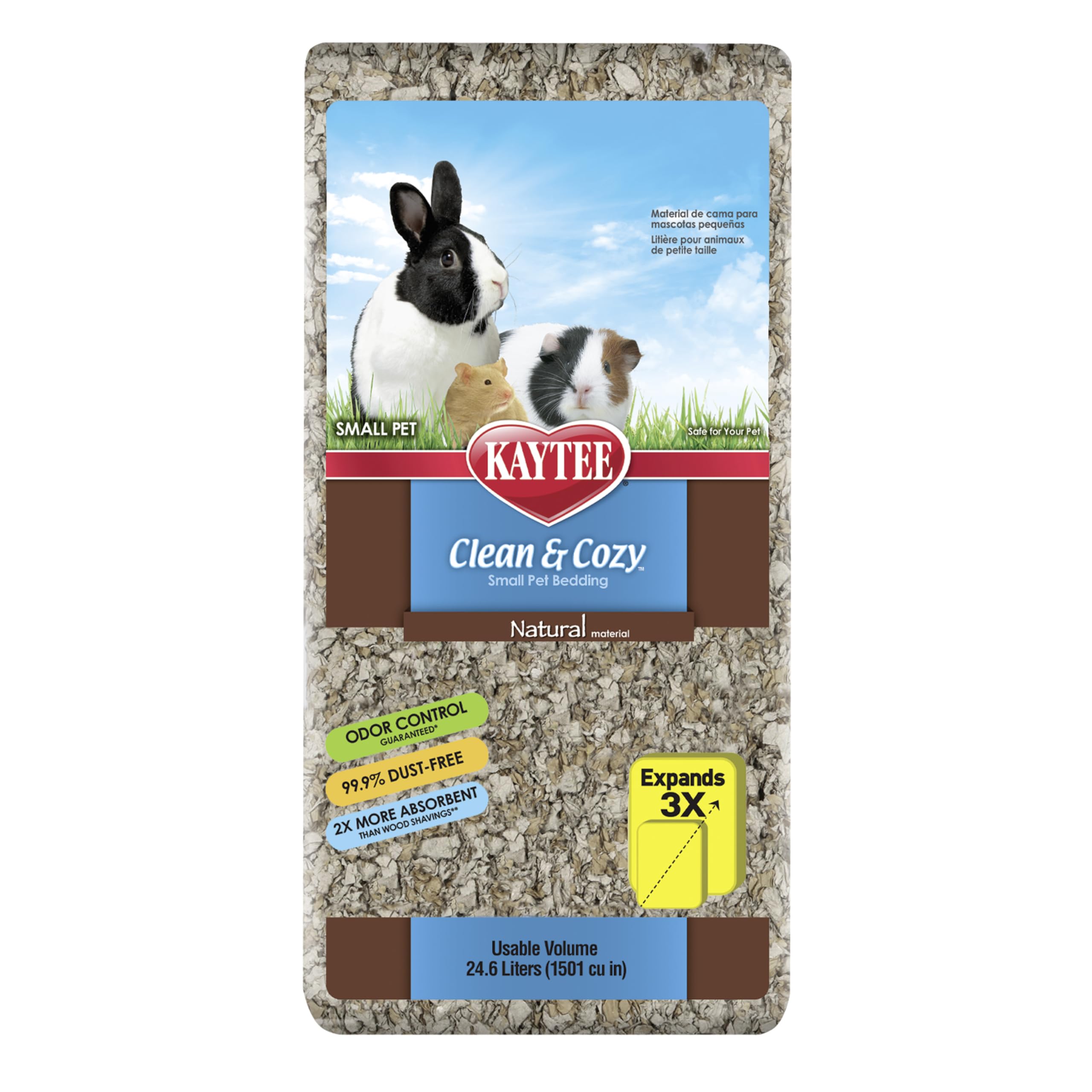 Kaytee Clean & Cozy Natural Paper Bedding, Made for Small Animals, 24.6 Liters