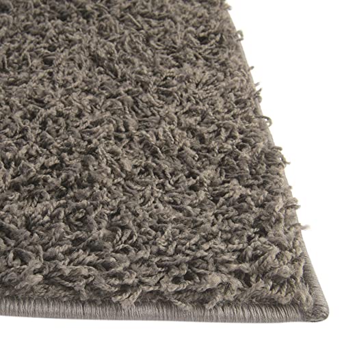 Rugs.com - Über Cozy Solid Shag Collection Rug – 5' x 8' Graphite Gray Shag Rug Perfect for Bedrooms, Dining Rooms, Living Rooms, 5 x 8 Feet