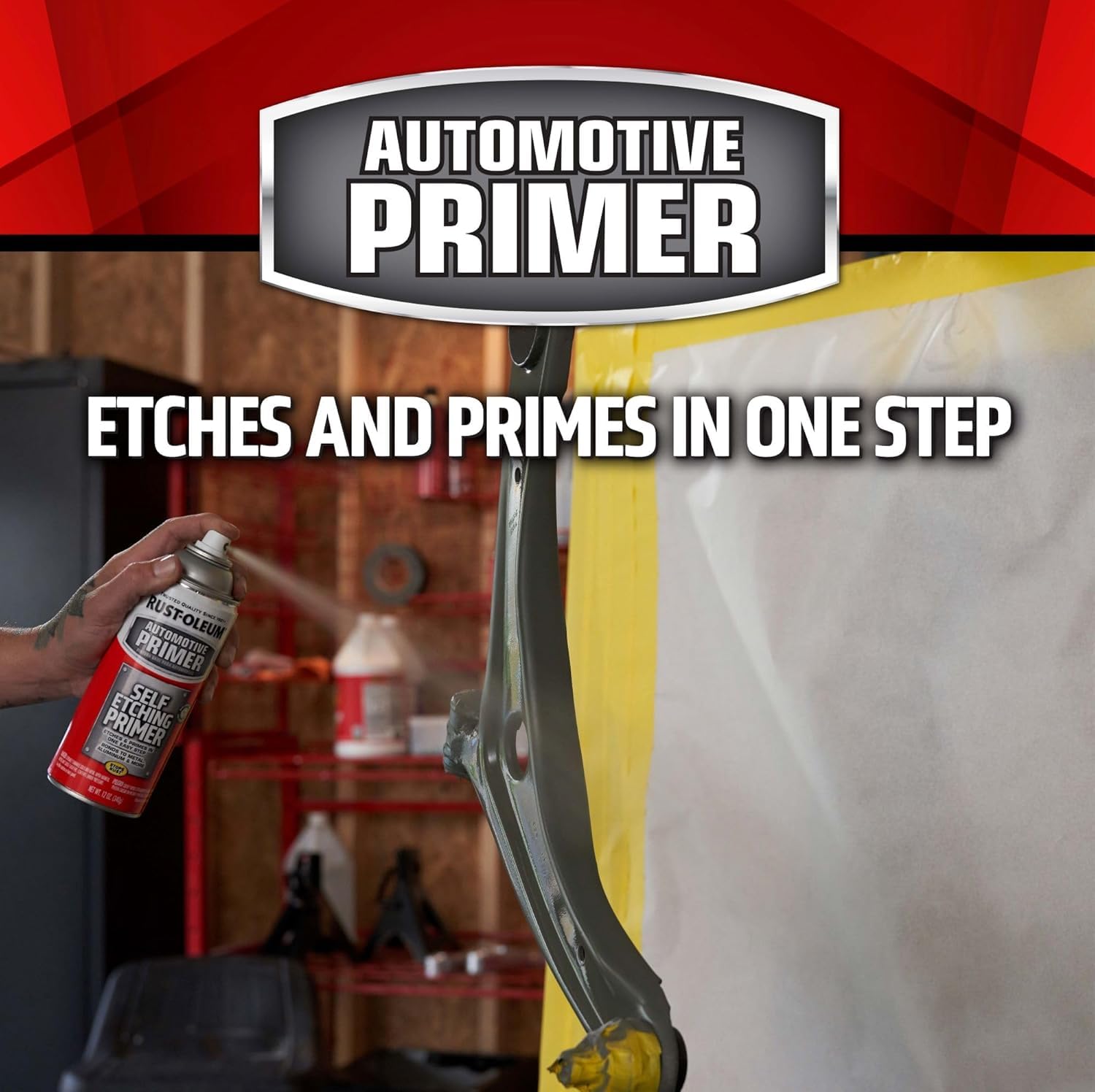 Rust-Oleum 249322 Automotive Self Etching Primer, 12 oz, Dark Green Spray Paint, 12 Ounce (Pack of 1), 11 Fl Oz