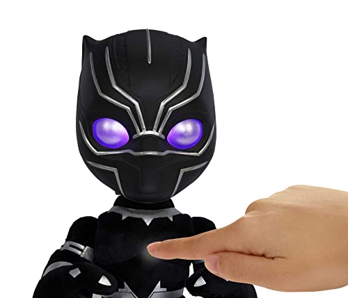 ?Marvel Black Panther Heart of Wakanda Plush Figure with Lights and Sounds, Soft Doll for Fans and Collectors