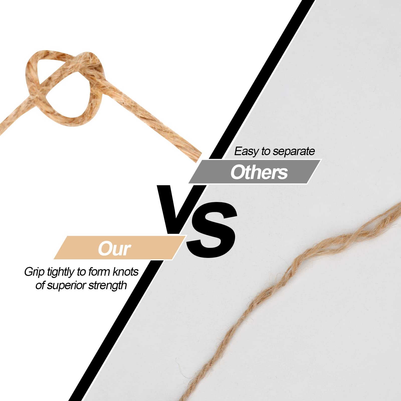 984 FT Natural Jute Twine, Twine String, 3ply Thin Ribbon Hemp Twine, Twine for Gardening Plant Gift Wrapping Art Wedding Decoration Packing String Bulk (3 Roll)