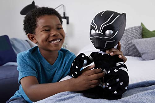 ?Marvel Black Panther Heart of Wakanda Plush Figure with Lights and Sounds, Soft Doll for Fans and Collectors