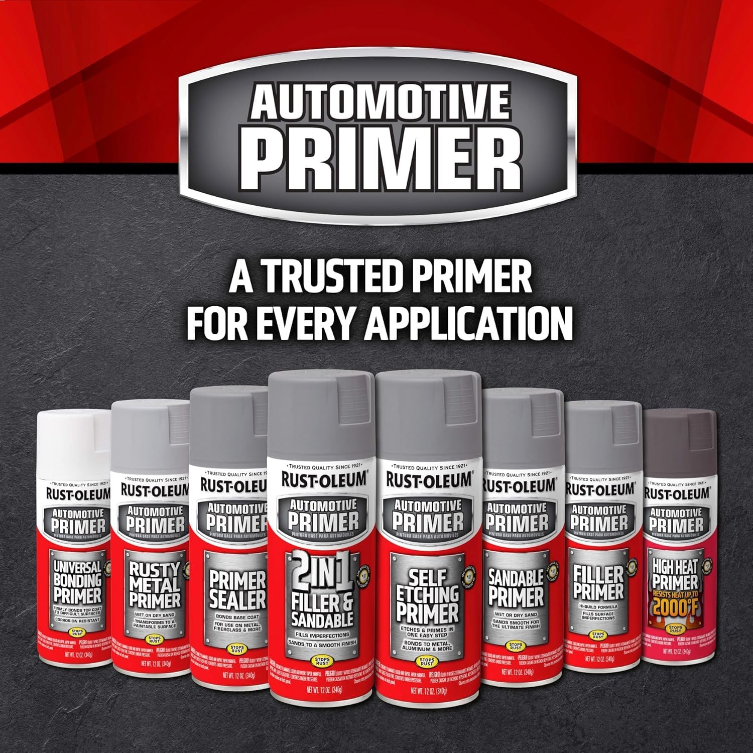Rust-Oleum 249322 Automotive Self Etching Primer, 12 oz, Dark Green Spray Paint, 12 Ounce (Pack of 1), 11 Fl Oz