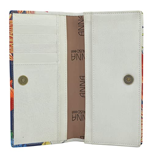 Anna by Anuschka Women's Hand-Painted Genuine Leather Wallet On A String - Floral Melody