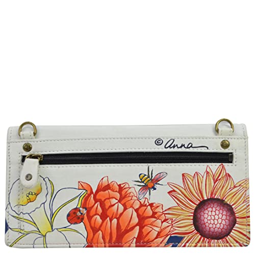 Anna by Anuschka Women's Hand-Painted Genuine Leather Wallet On A String - Floral Melody
