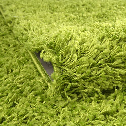Rugs.com - Über Cozy Solid Shag Collection Rug – 5' x 8' Grass Green Shag Rug Perfect for Bedrooms, Dining Rooms, Living Rooms, 5 x 8 Feet