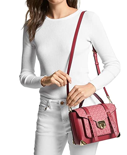 Michael Kors Berry Multi Manhattan Medium Top Handle School Leather Satchel