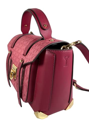 Michael Kors Berry Multi Manhattan Medium Top Handle School Leather Satchel