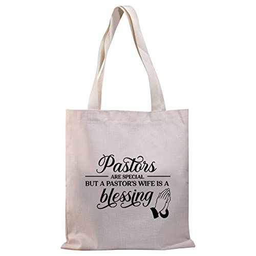 BDPWSS Pastor Wife Appreciation Gift Pastors Are Special But a Pastors Wife Is a Blessing Christian Tote Bag (Pastor wife blessing TG)