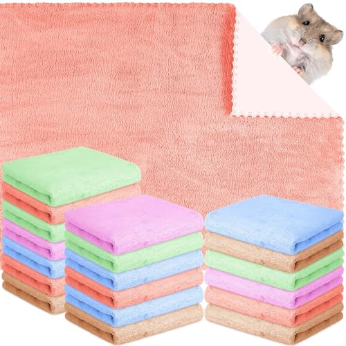 Panelee 20 Pcs Reusable Puppy Pads Waterproof Guinea Pee Pad Washable Pee Pads for Dogs Fleece Cage Liner Blankets Accessories Small Animals Bedding Mats Sleep Mat Pad Cover (Multicolor,18x24 in)